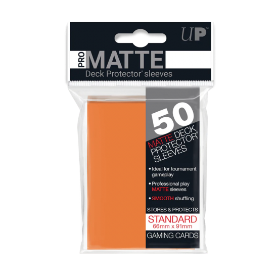 Pro-matte Standard Deck Protector Sleeves (50ct) Orange